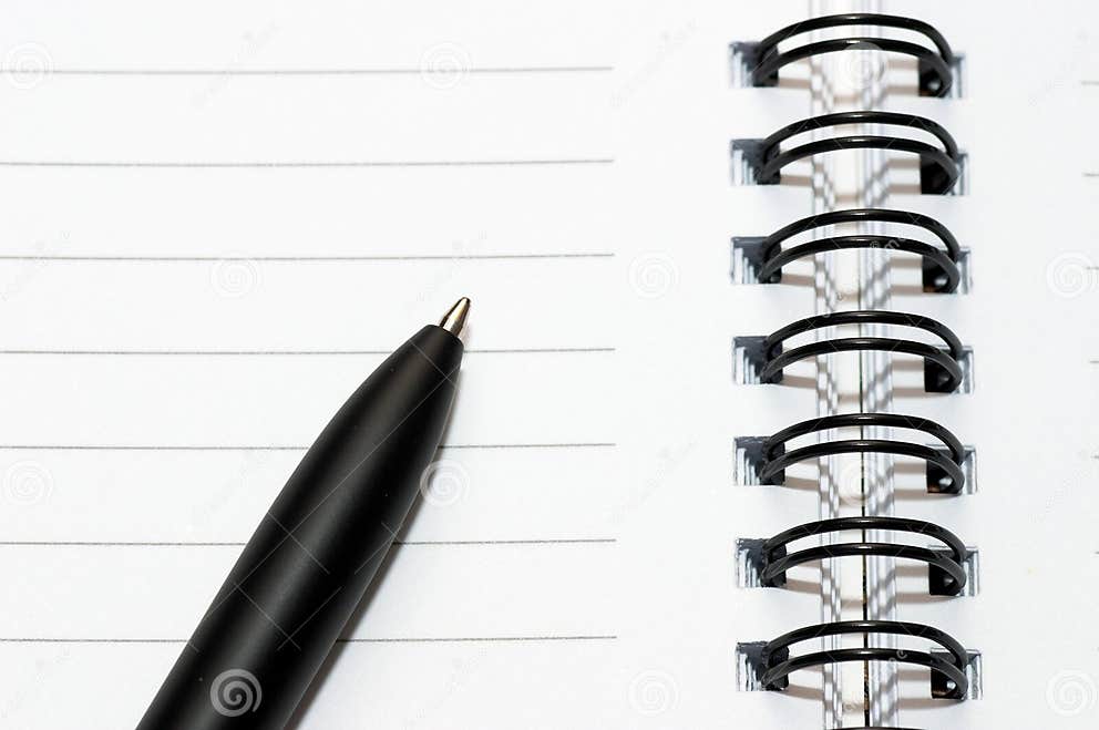 Empty Blank Ring, Spiral Notepad, One Pen Stock Photo - Image of blank ...