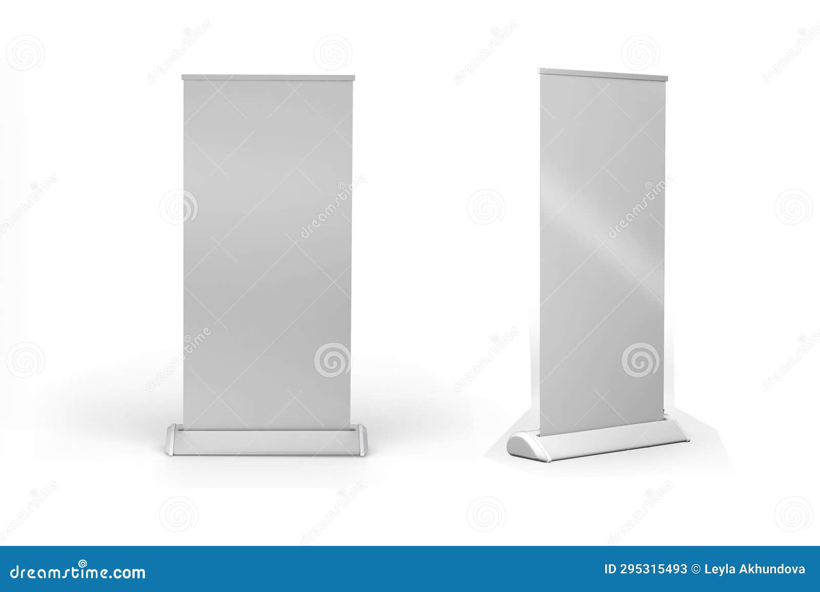 Empty Blank Roll Up Mockup Isolated on White Background. Stock ...