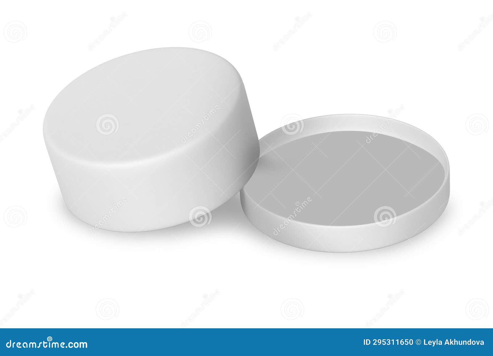 Empty Blank Round Cake Packaging Box Mockup Isolated on White ...