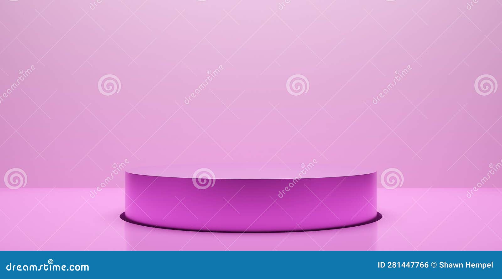 Empty, Blank Round Dais or Platform in Pink Room Background, Product ...