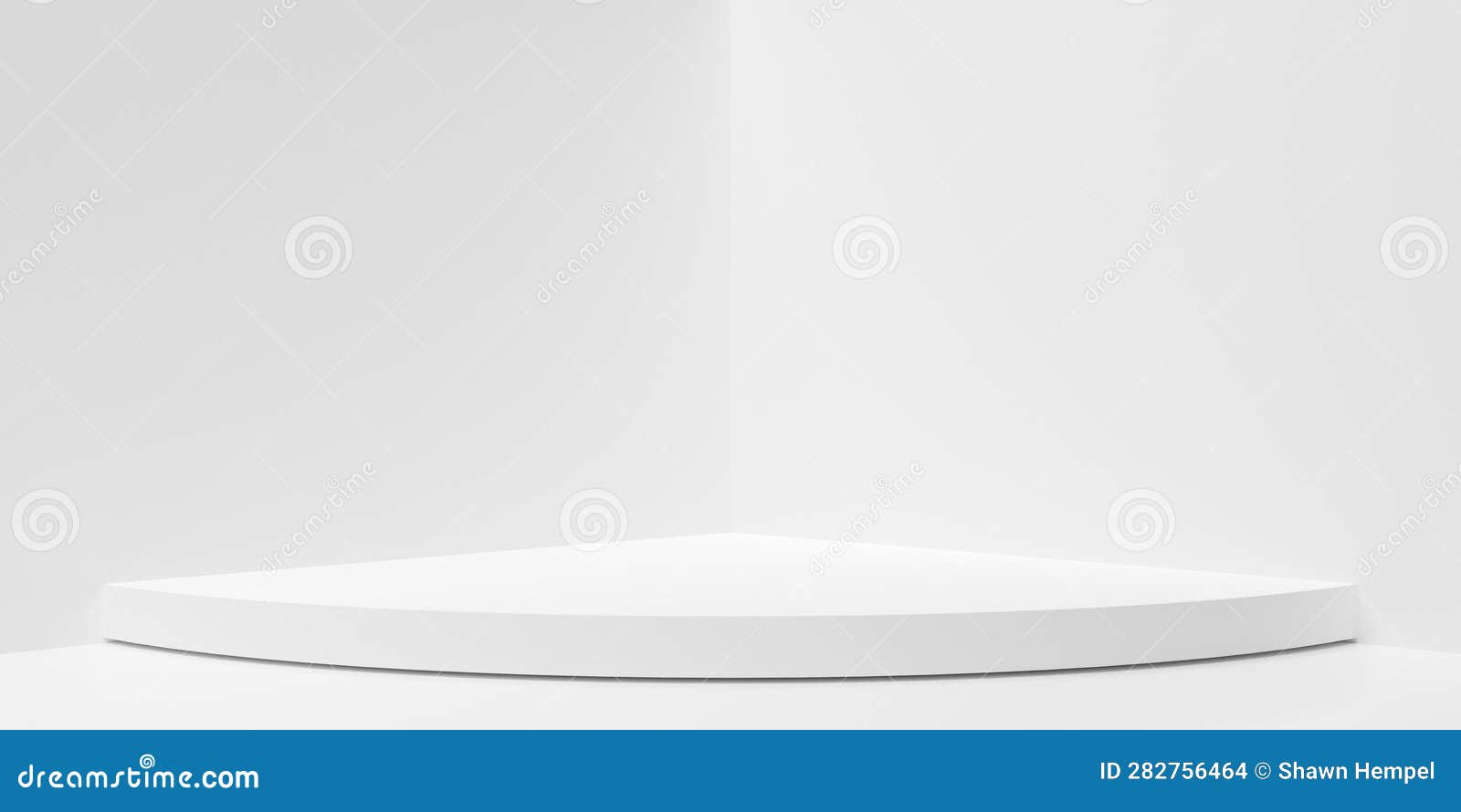 Empty, Blank Round Dais Or Platform In White Room Background With ...