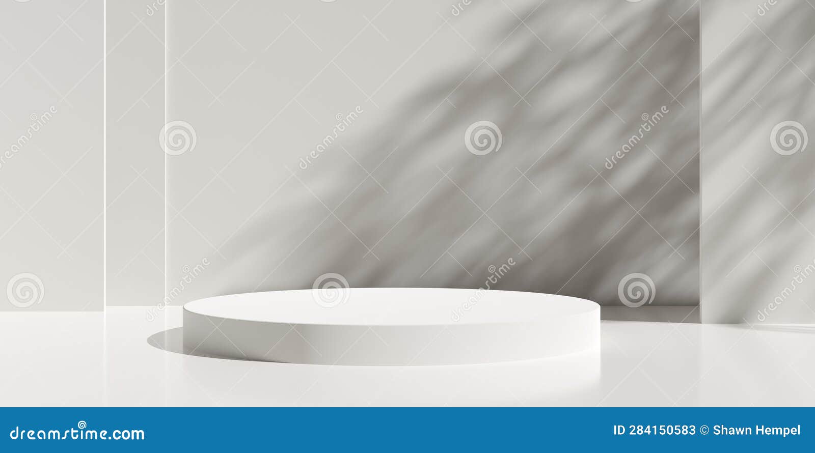 Empty, Blank, Round Podium or Dais in Pastel Brown Room Background with ...