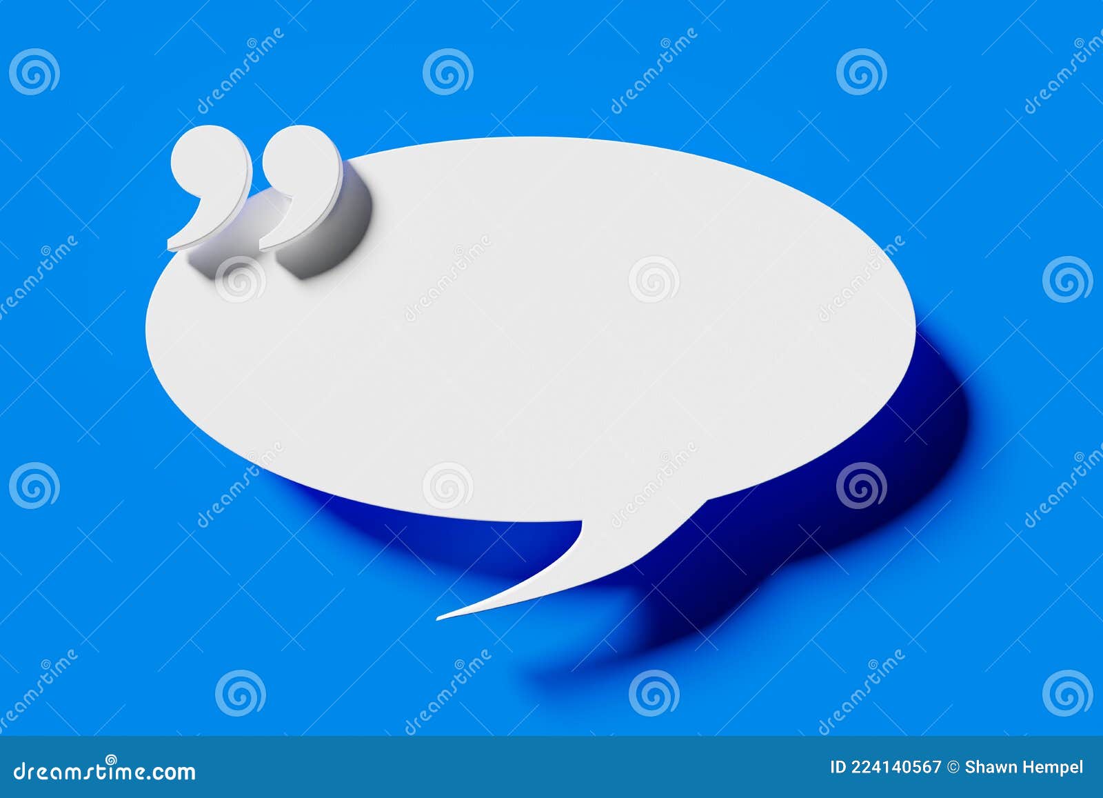 3D Empty Quotation Marks Frame On White Wall Royalty-Free Stock Image ...