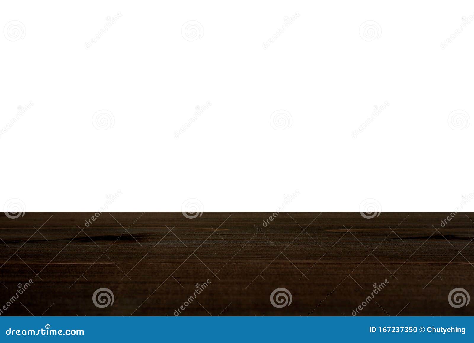 Empty Blank Rustic Dark Brown Wooden Table Top, Isolated on White ...