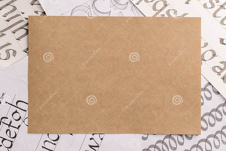 Empty Blank Sheet of Kraft Paper on White Sheets with Text,blank for ...