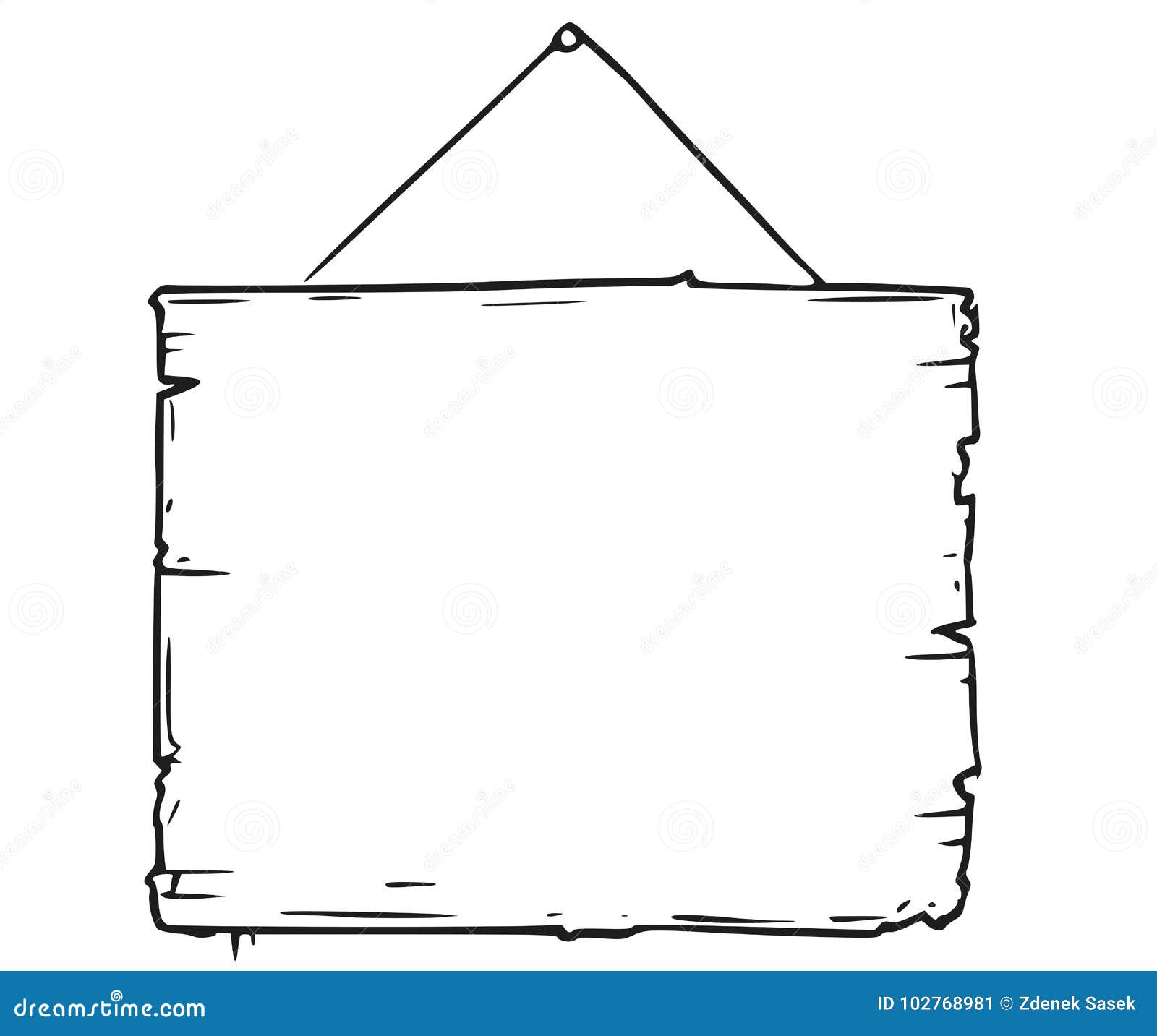 Empty Blank Sign Board Drawing Stock Vector - Illustration of announce ...