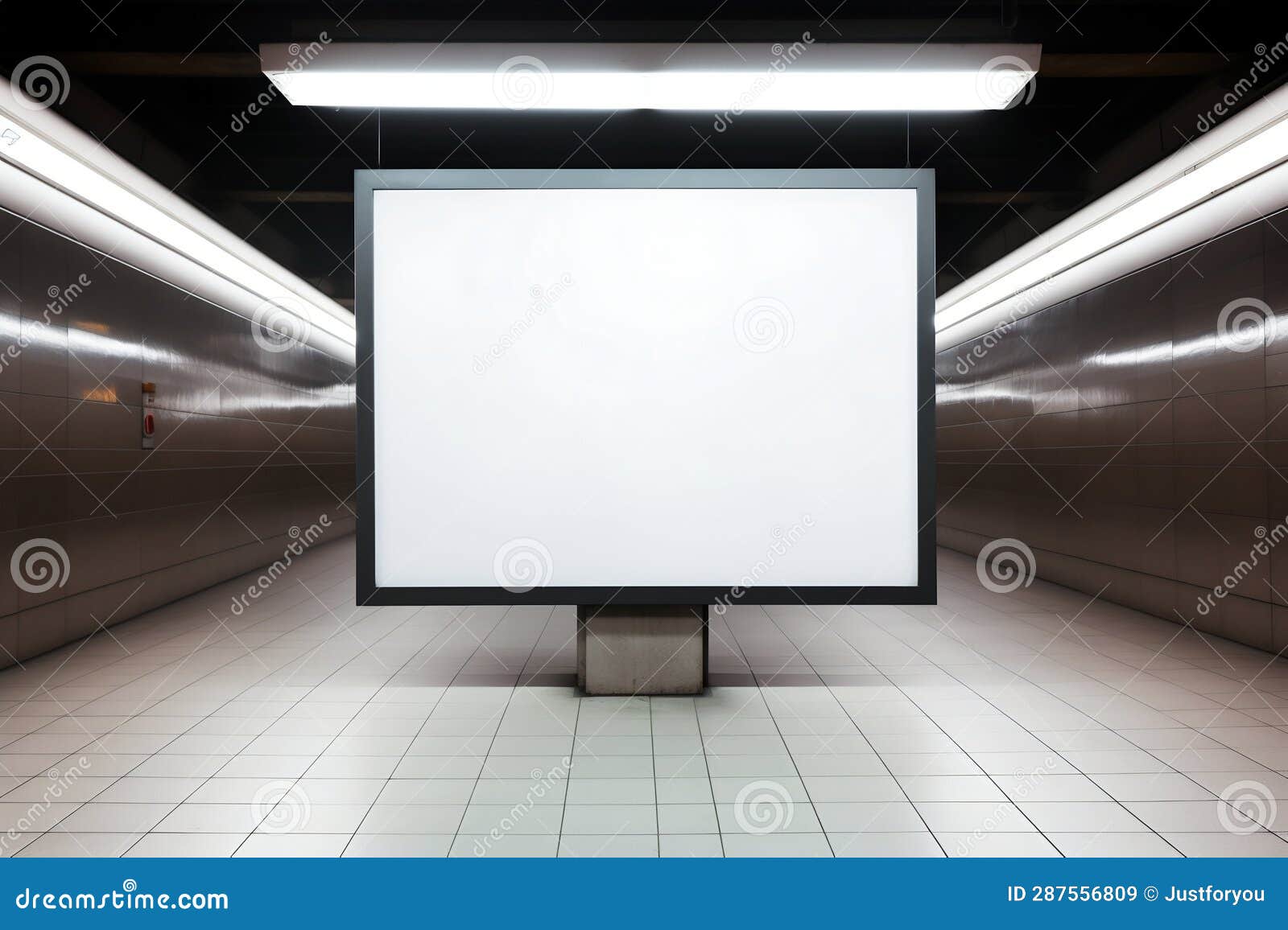 Empty Blank Signboard in Public Space for Advertisement. Generative Ai ...