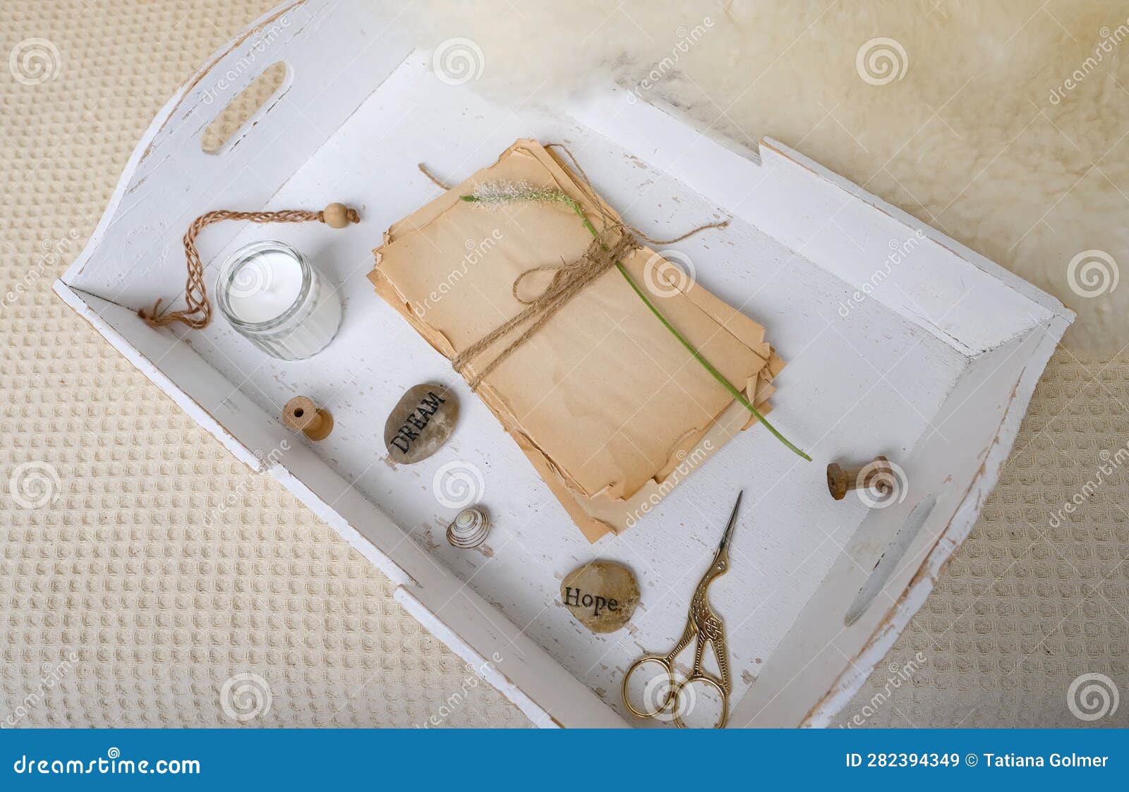 Empty Blank Space, Stack of Old Paper Torn Off Edges for Message ...