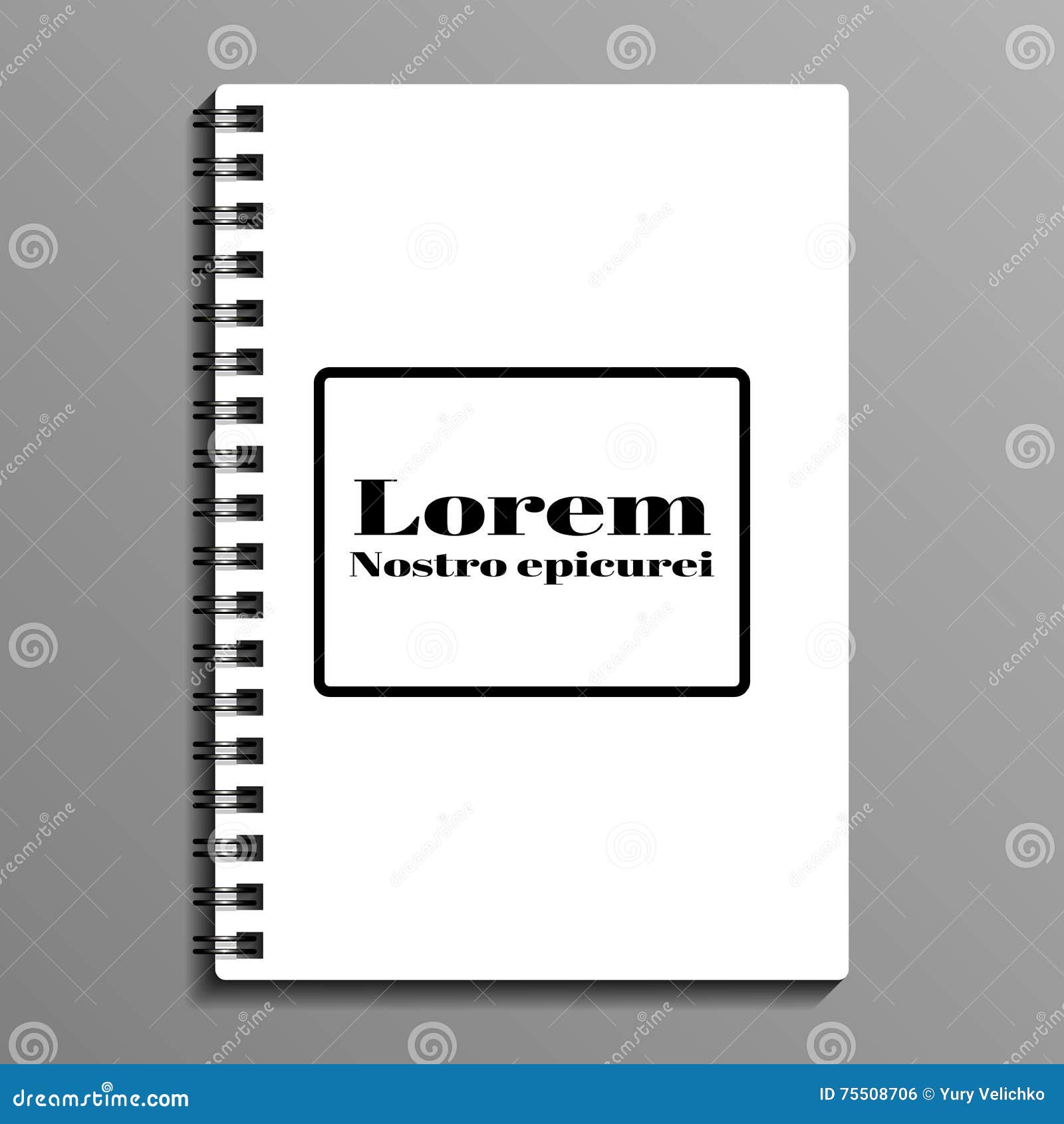 Blank Spiral Notebook Template. Black And White Covers. Isometric View ...