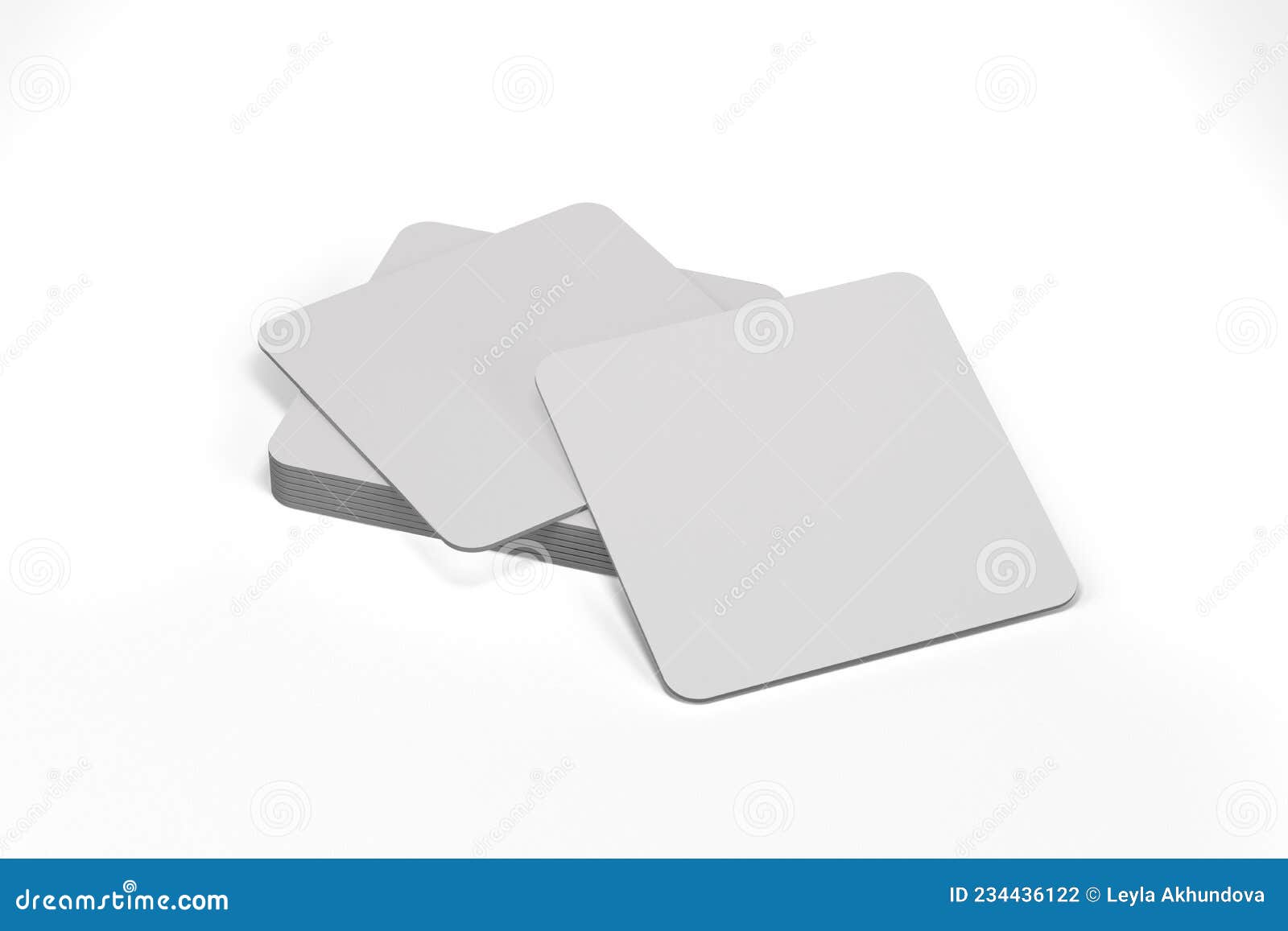 Empty Blank Square Coasters Mock Up Isolated on White Stock ...