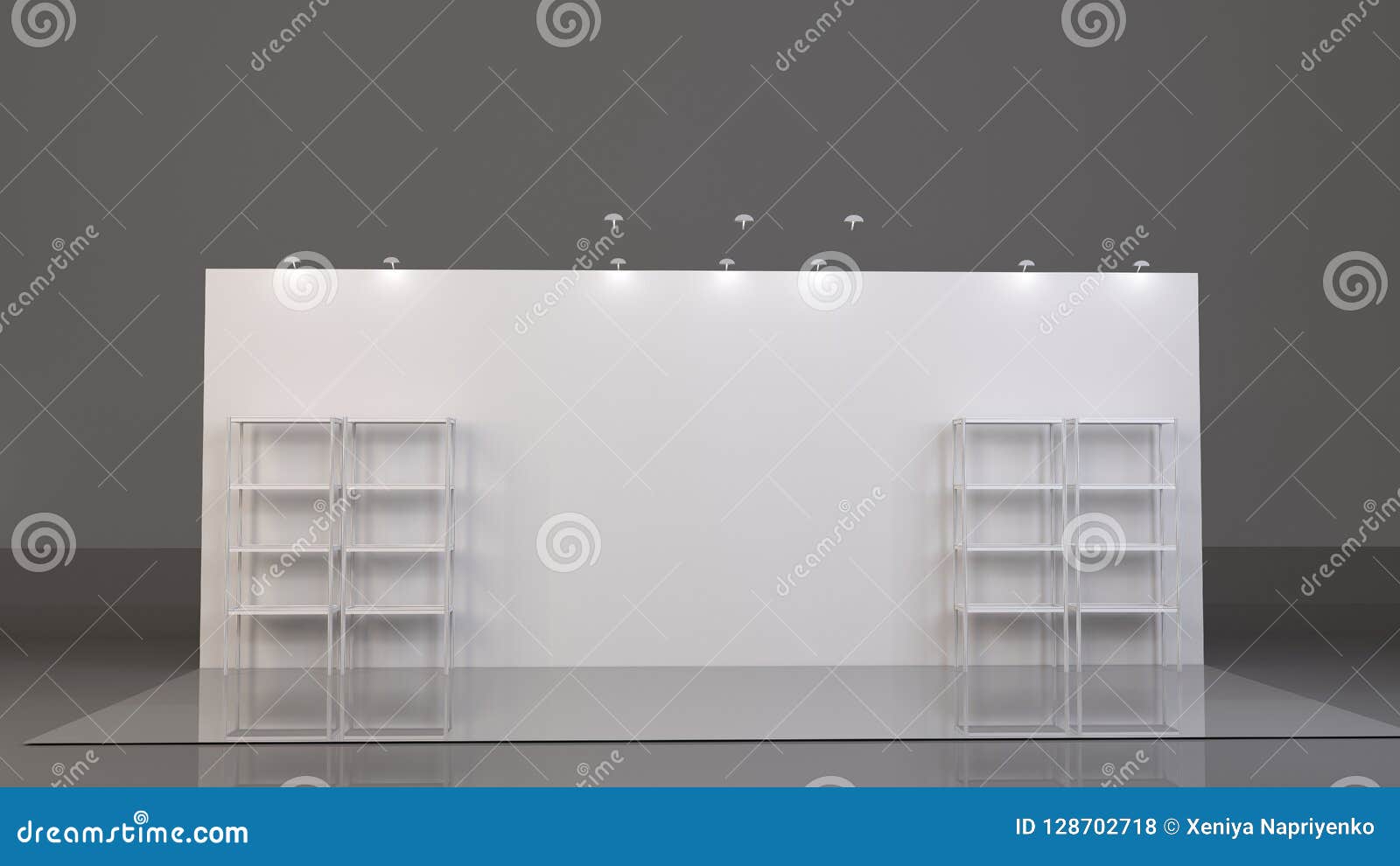 Empty Blank Stand Booth Mock-up Template. 3D Rendering Stock ...
