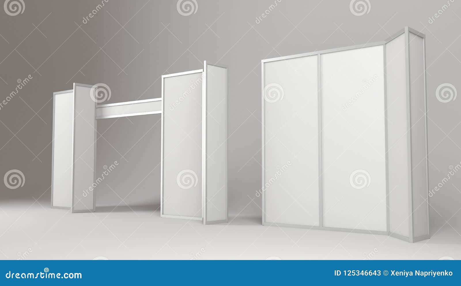 Empty Blank Stand Booth Mock-up Template. Stock Illustration ...