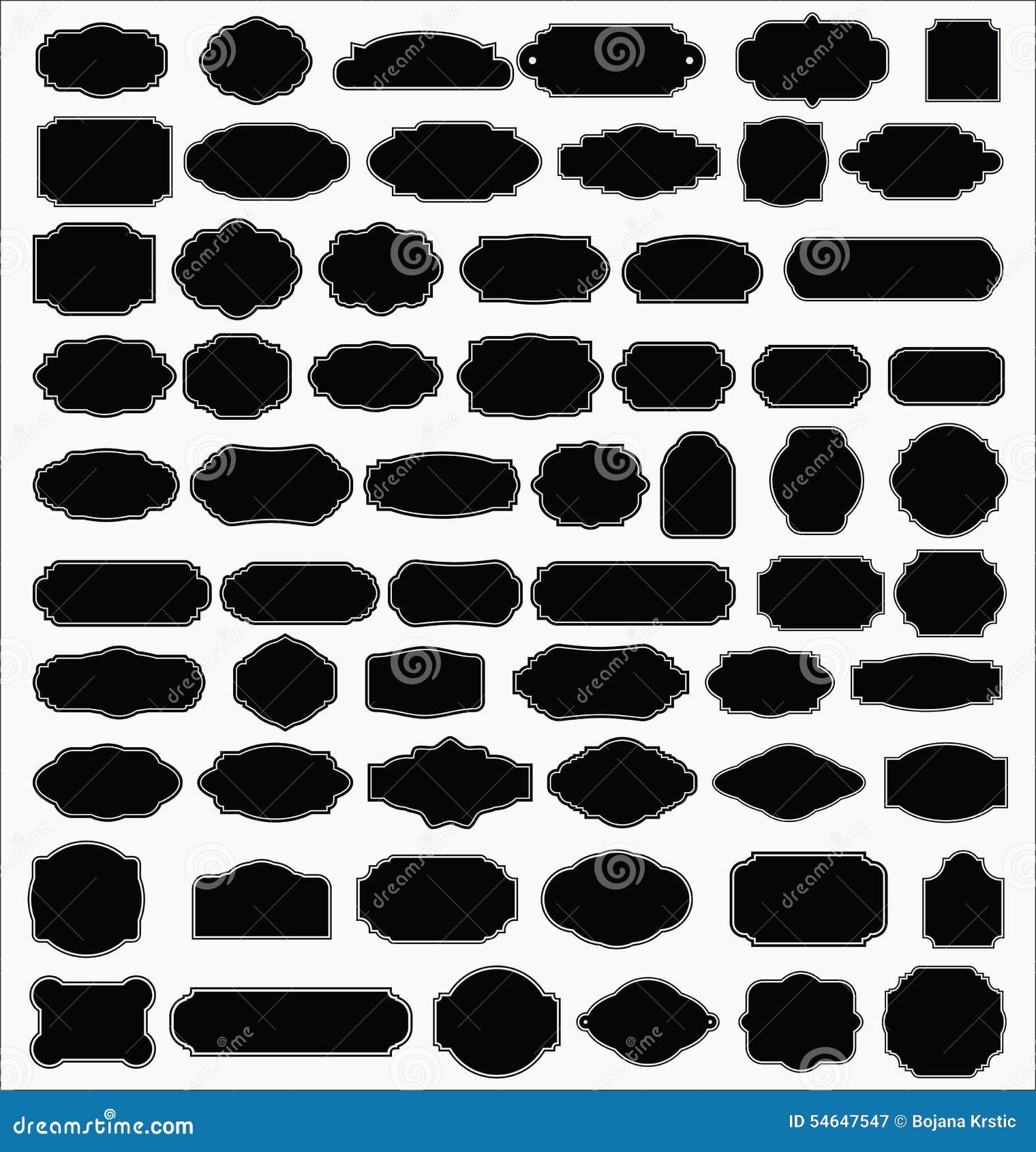 Empty Blank Vintage Frame, Set Stock Illustration - Illustration of ...