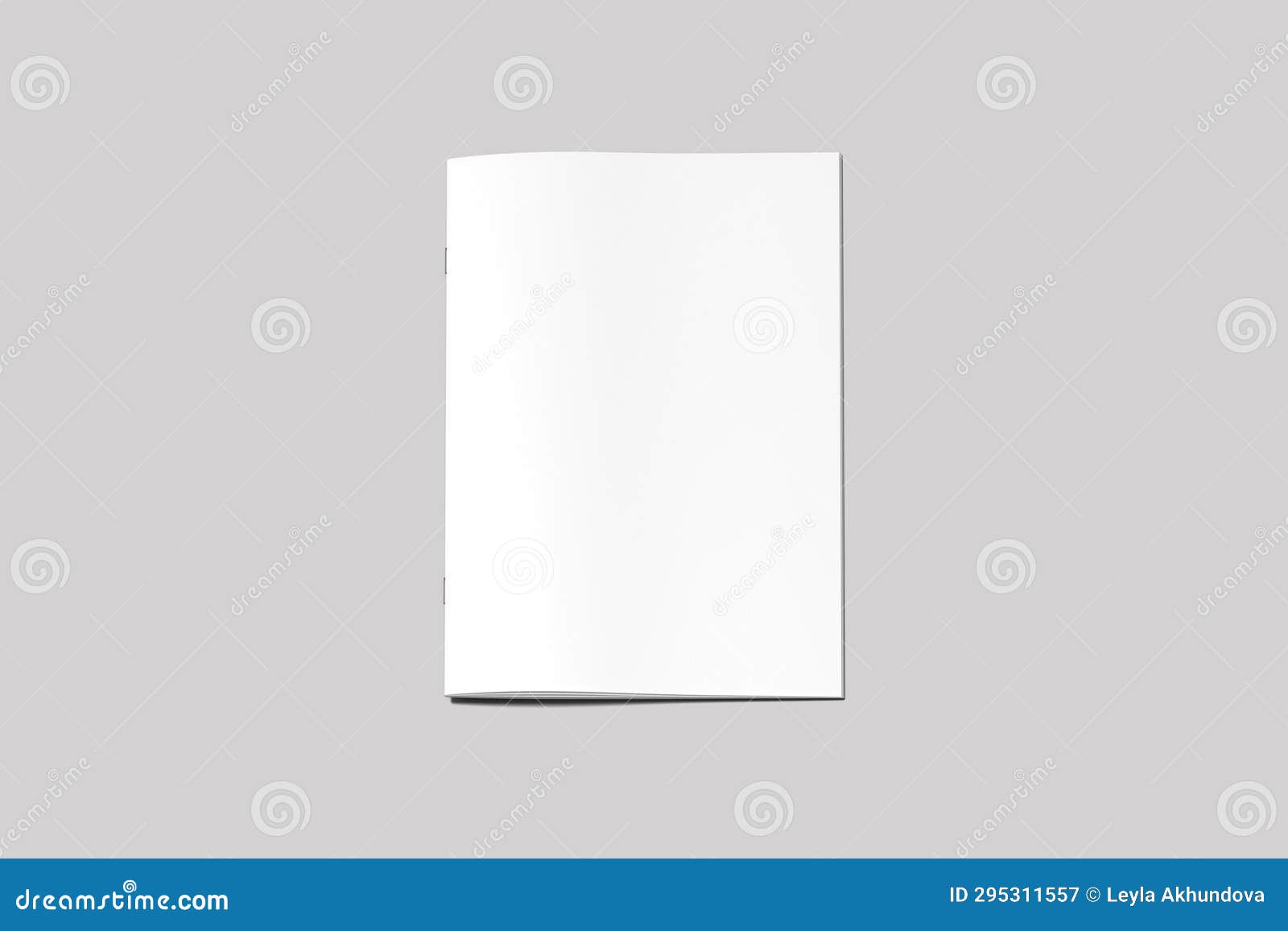 Empty Blank White Bi-fold Catalog Booklet with Staples Mockup Template ...