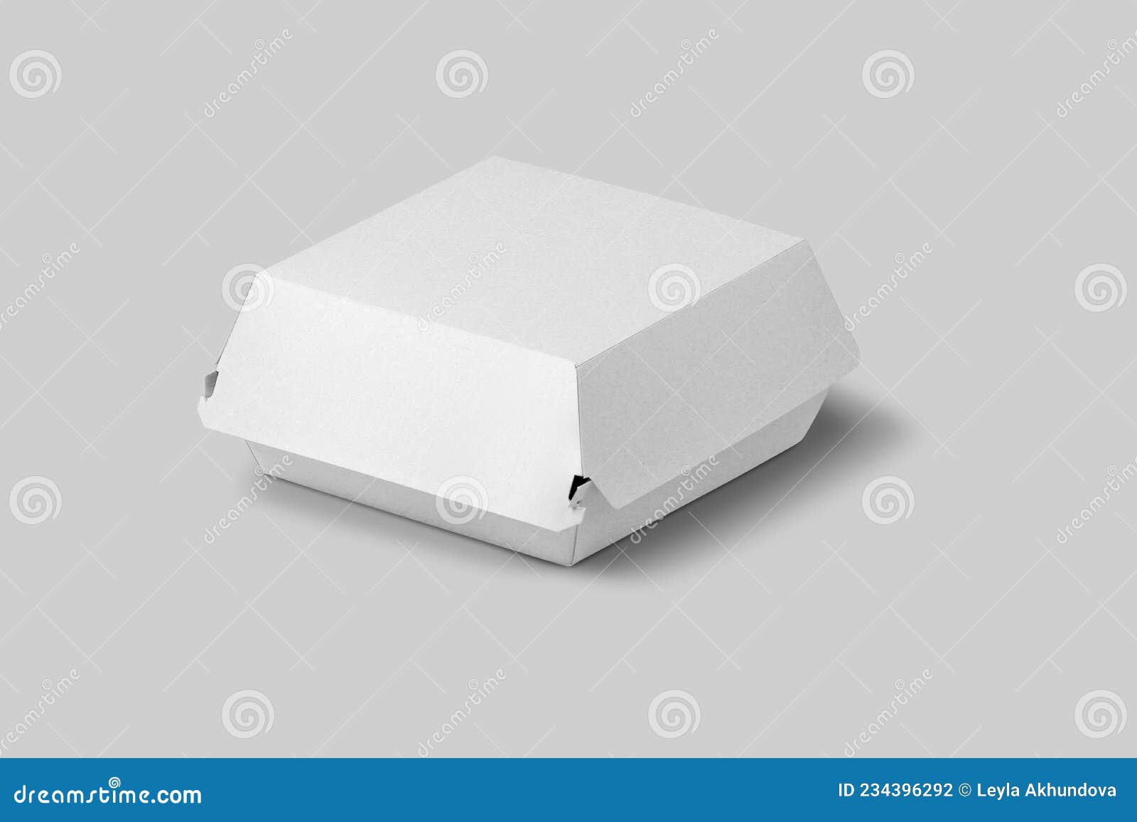 Empty Blank White Burger Box Mock Up Stock Photo - Image of dinner ...