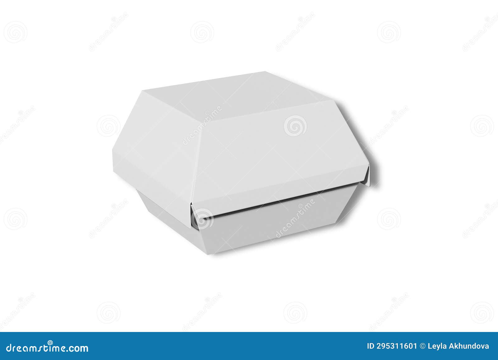 Empty Blank White Burger Box Packaging Mock Up Isolated on a White ...