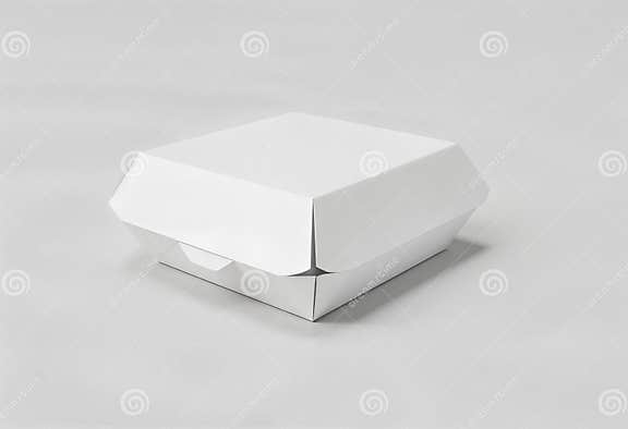 Empty Blank White Burger Box with Wrapped Burger Mock Up Isolated on a ...