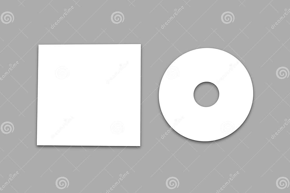 Empty Blank White Compact CD DVD Disk with Cover Mock Up Template ...