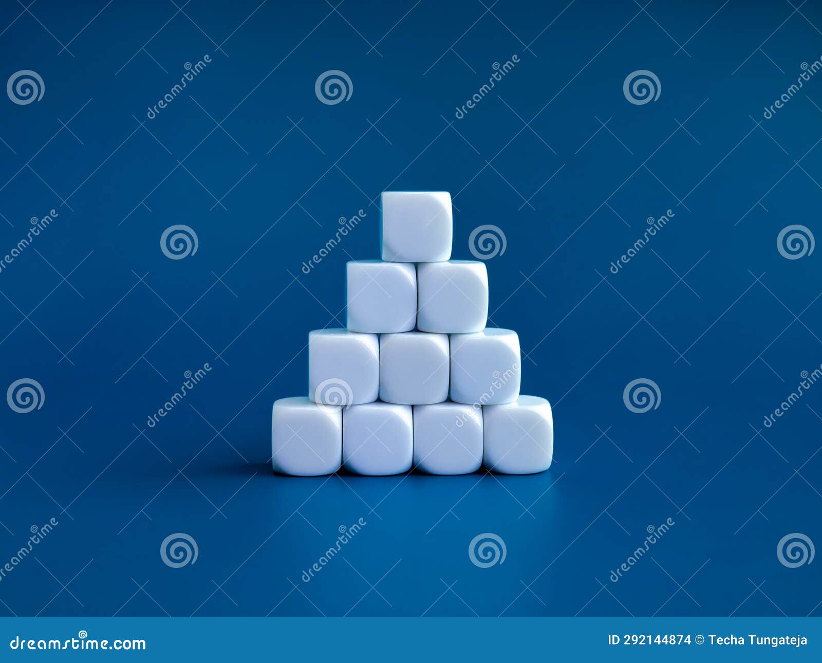 Empty Blank White Cube Blocks Stack As a Business Chart Steps, Pyramid ...