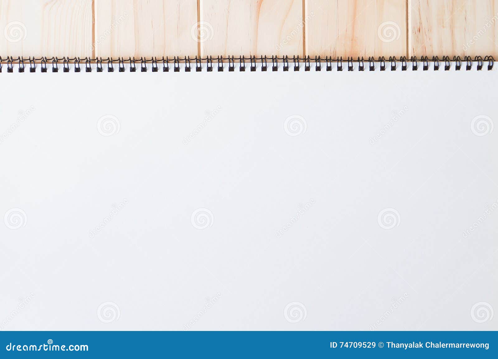 Empty Blank White Front Page Cover of Spiral Bound Notepad on the ...