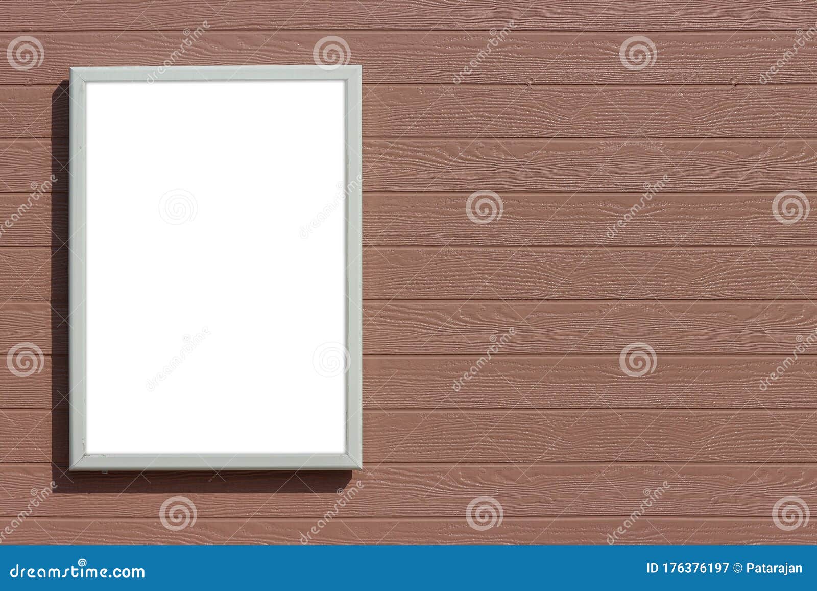 Empty Blank White Mock Up Board with Clipping Path on Brown Wood Panels ...