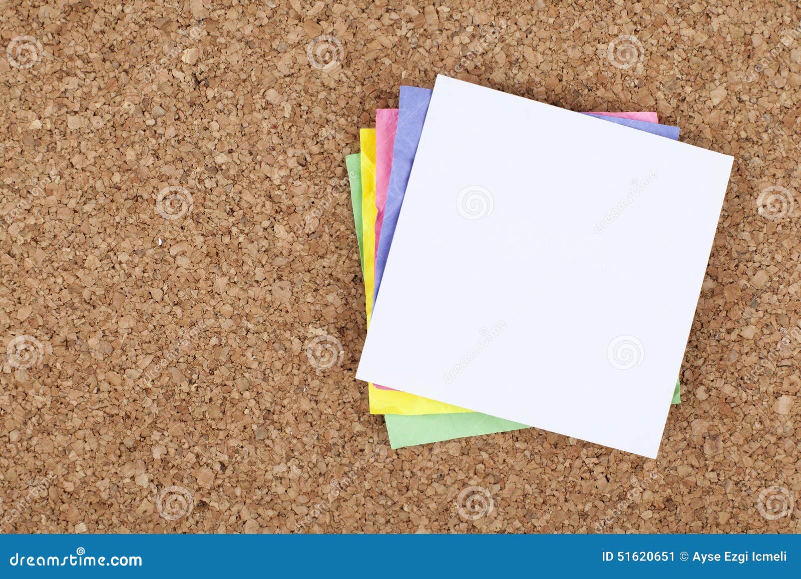Empty Blank White Note Paper on Bulletin Board Stock Image - Image of ...