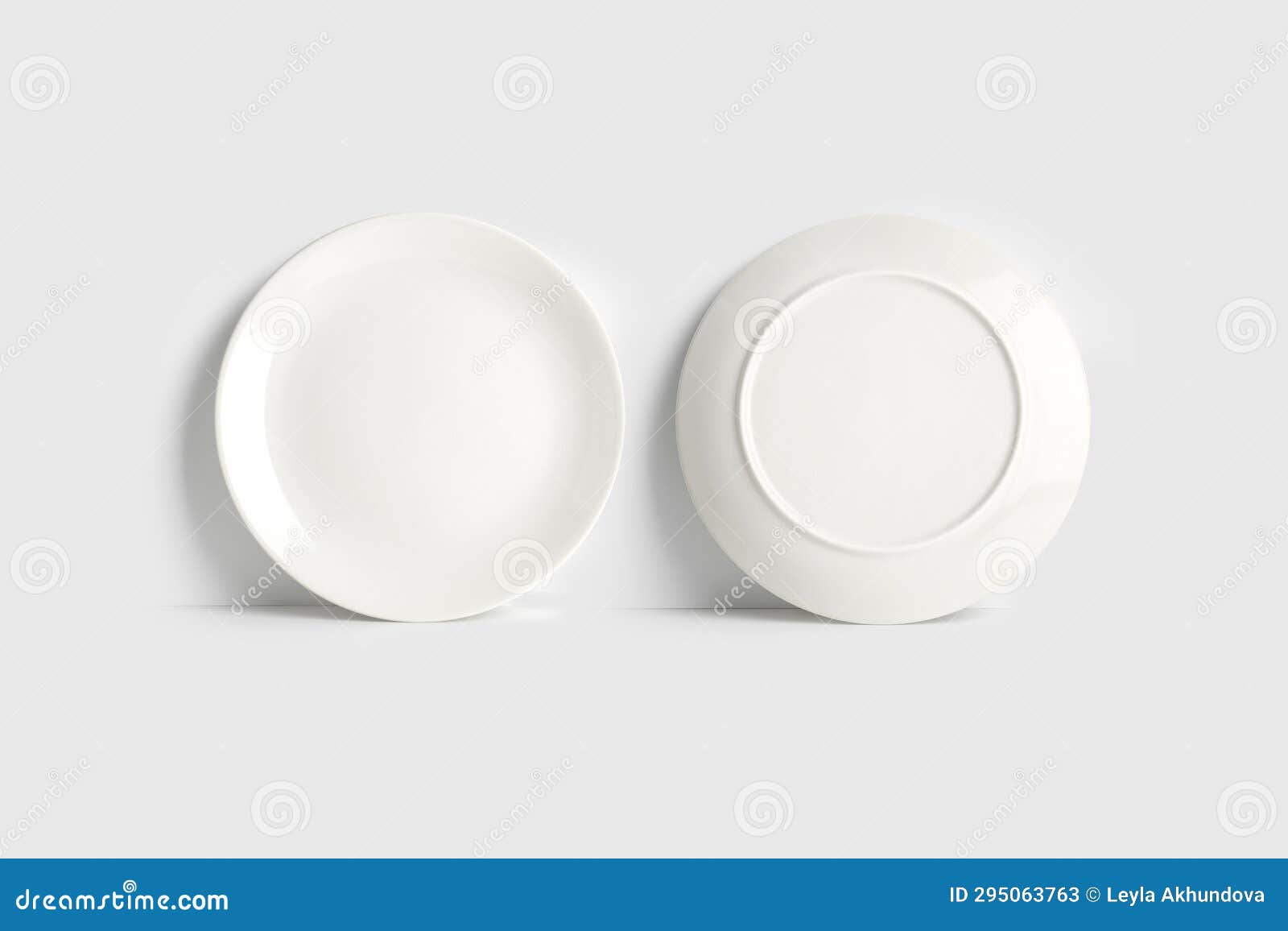 Empty Blank White Plate Mockup Isolated on White Background. Stock ...