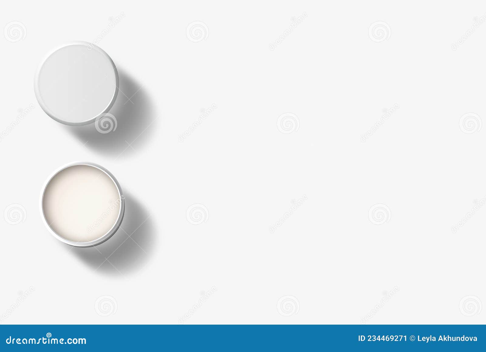 Empty Blank White Round Cream Box Mock Up Isolated on a Background ...
