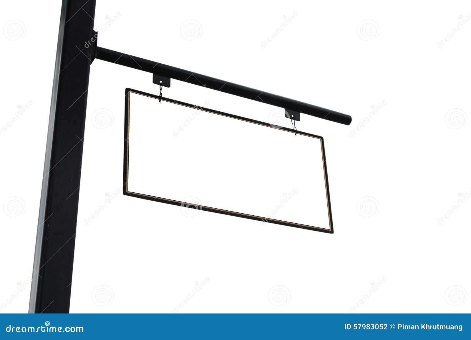 Empty Blank White Sign Hanging Outdoor Stock Photo - Image of ...