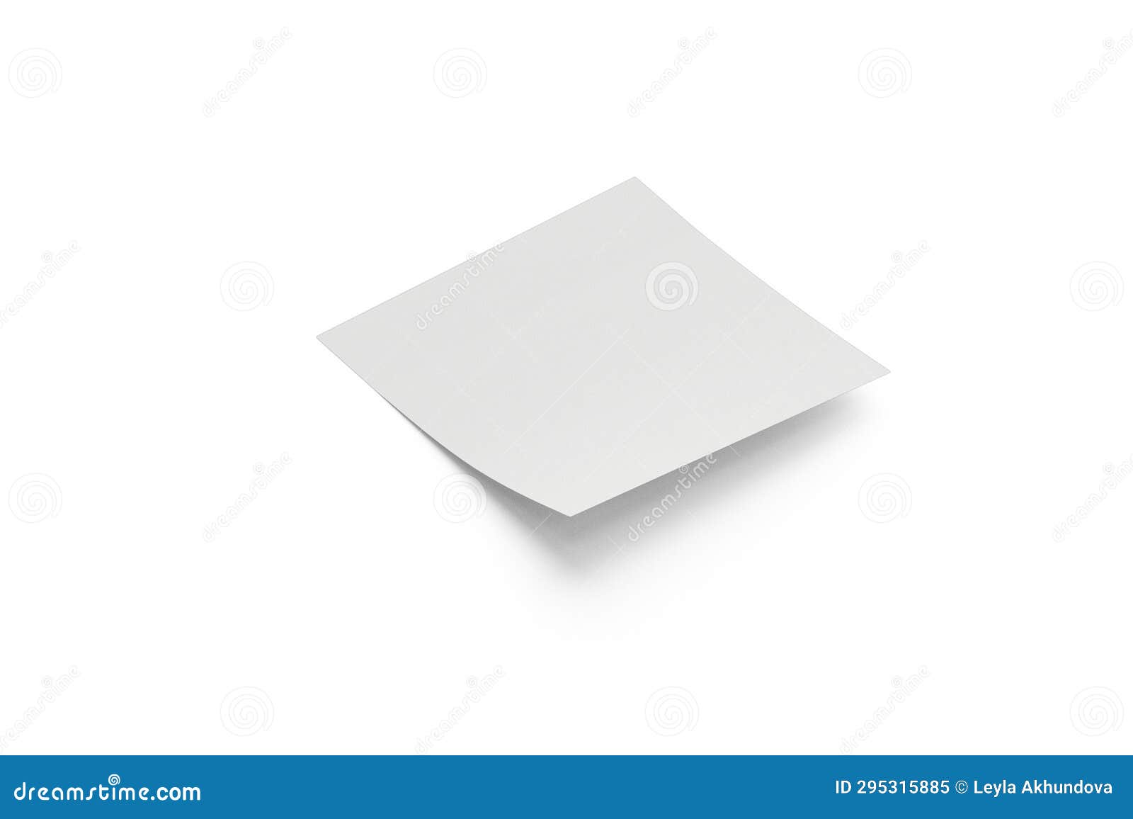 Empty Blank White Stick Note Mockup Isolated on White Background. Stock ...