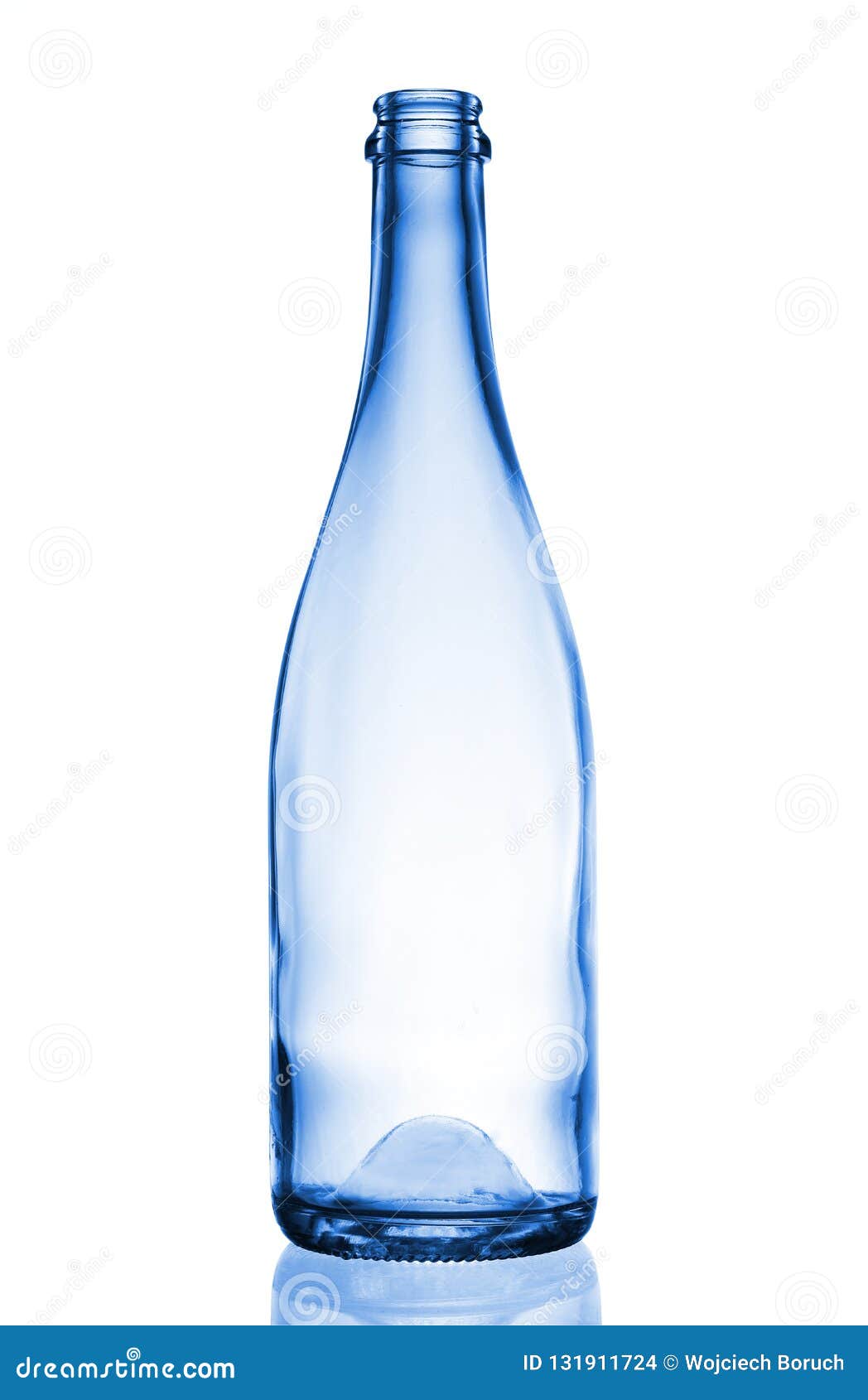 Empty blue bottle stock photo. Image of glass, bottle - 131911724