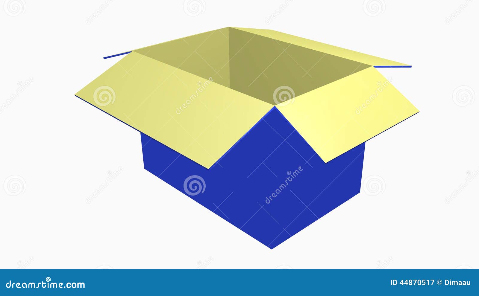 Empty blue box stock illustration. Illustration of pack - 44870517