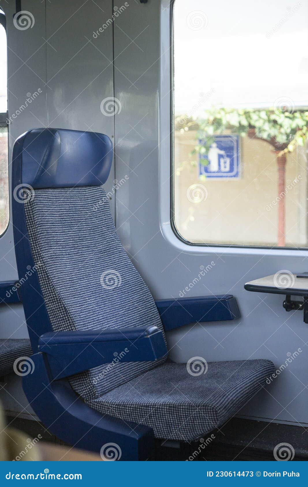Empty Blue Chair in a Train Stock Image - Image of business, local ...