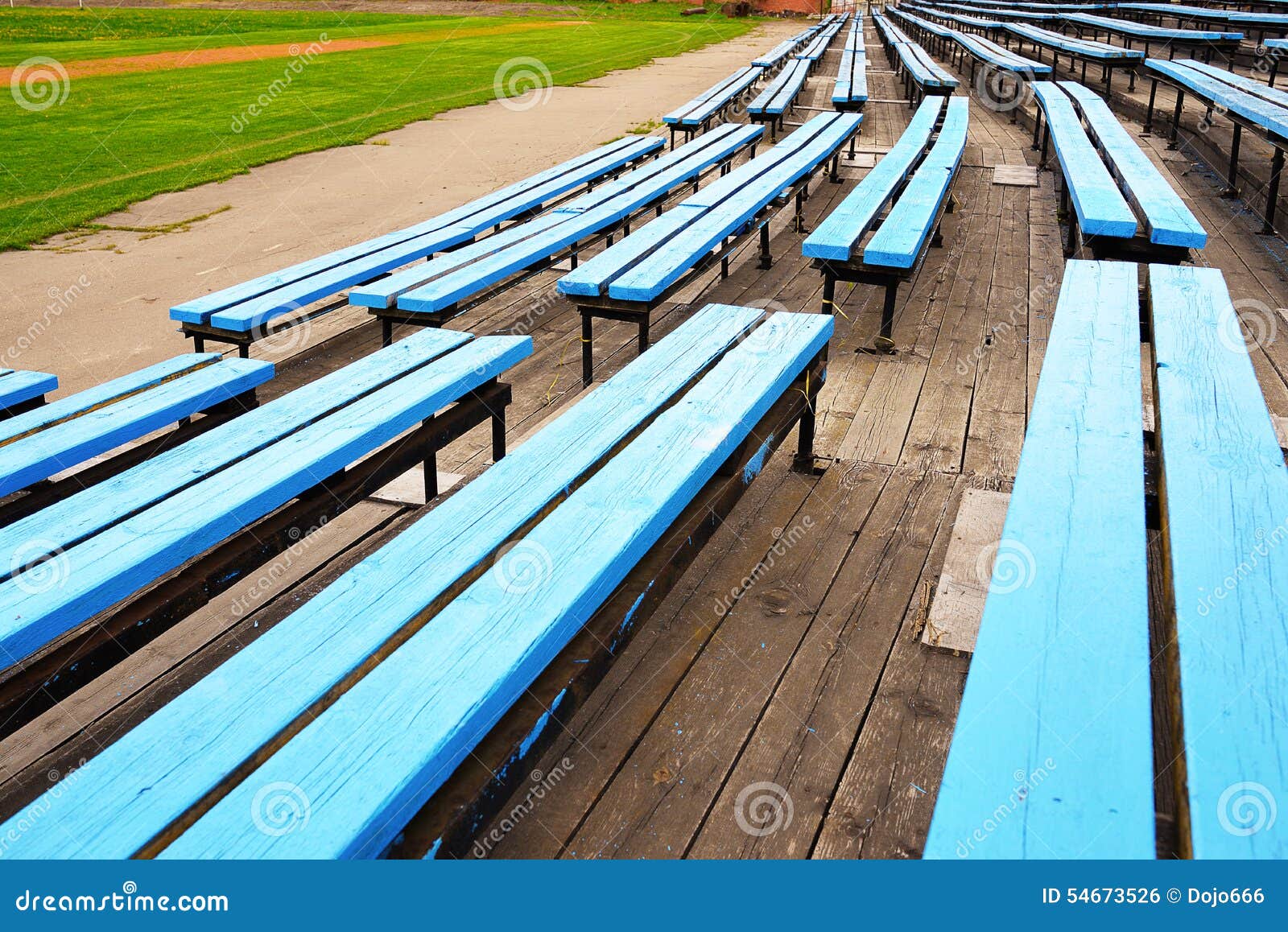 Empty Blue Color Stadium Seats Stock Photo - Image of cricket, abstract ...