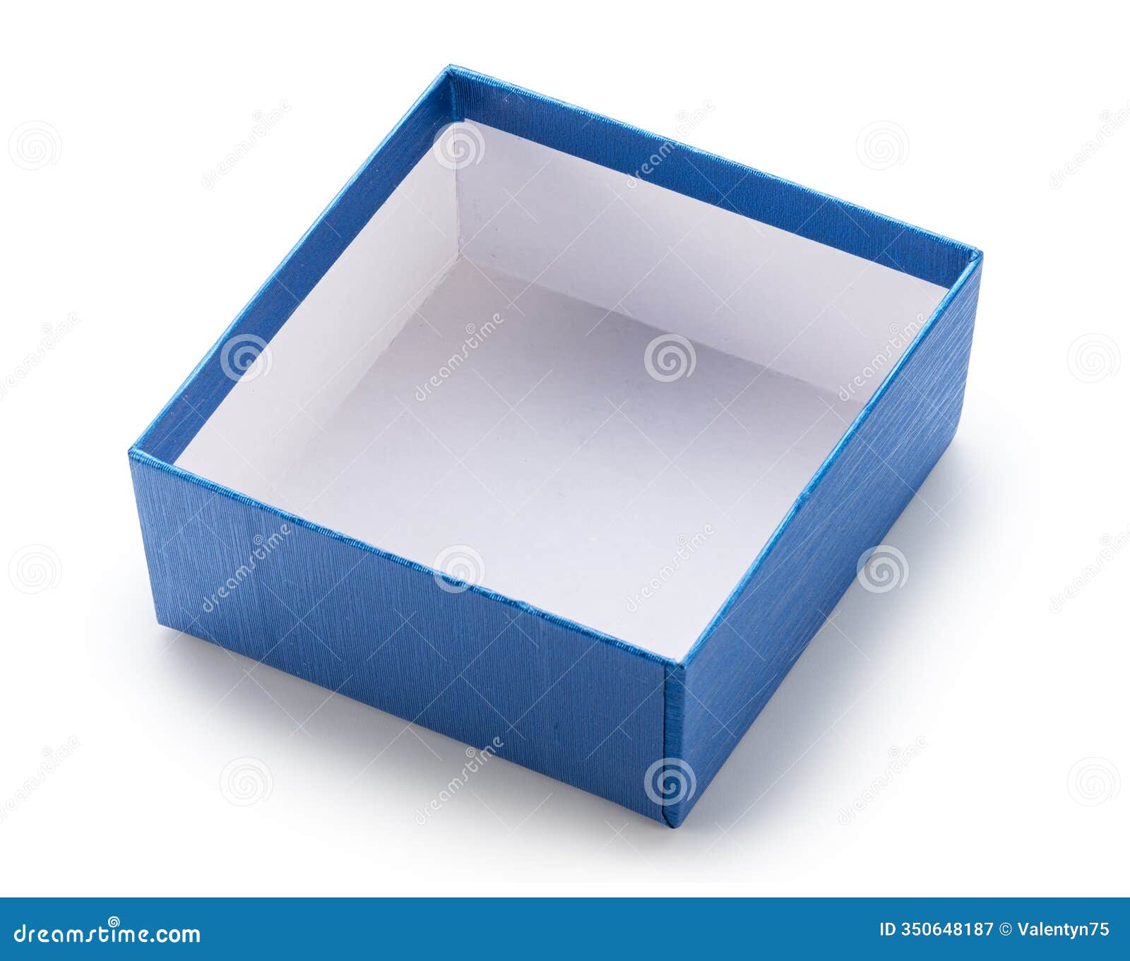 Empty Blue Gift Box, Top View, Isolated on White Background. File ...