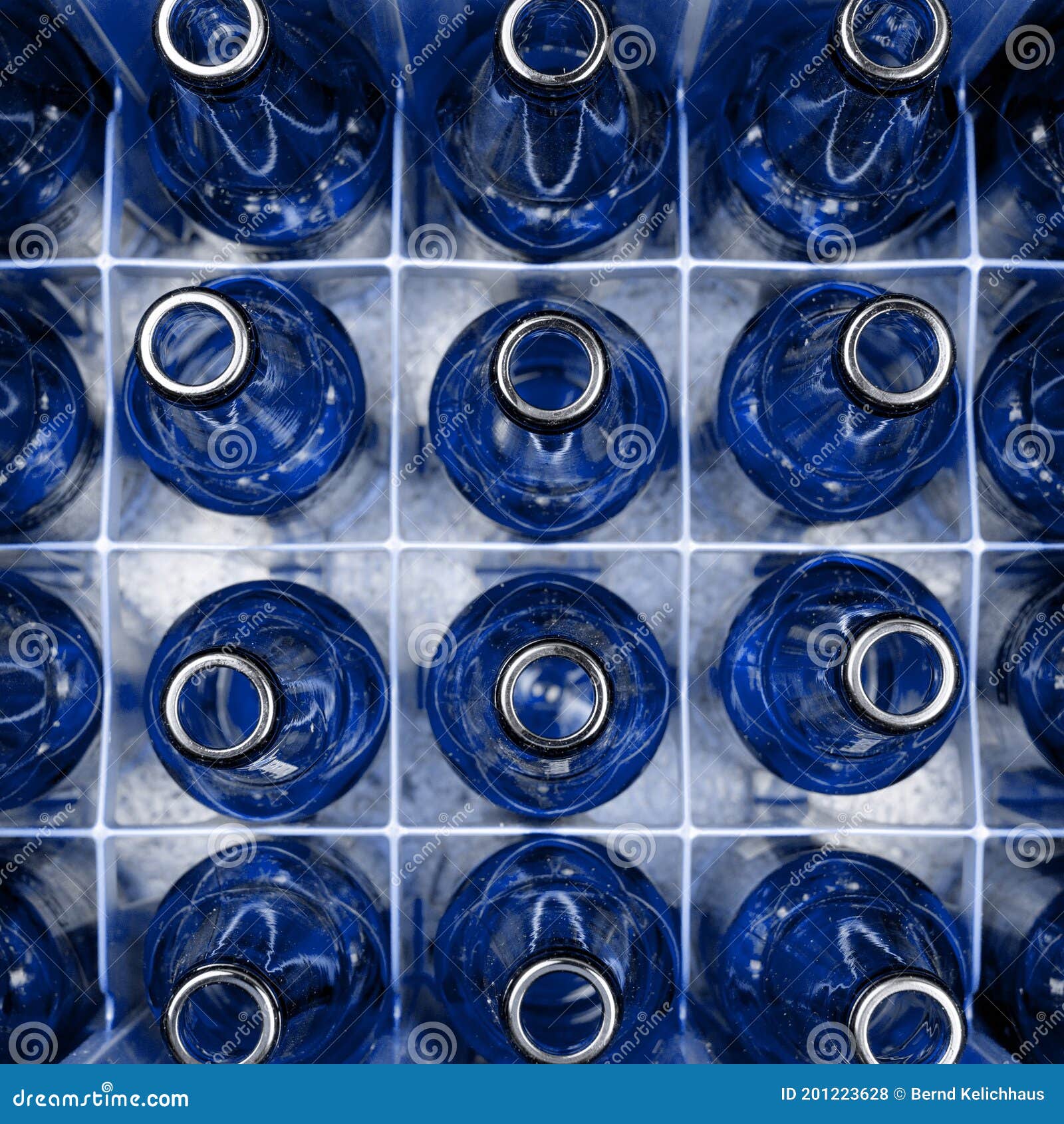 Empty Blue Glass Beer Bottles in the Box Stock Photo - Image of glass ...