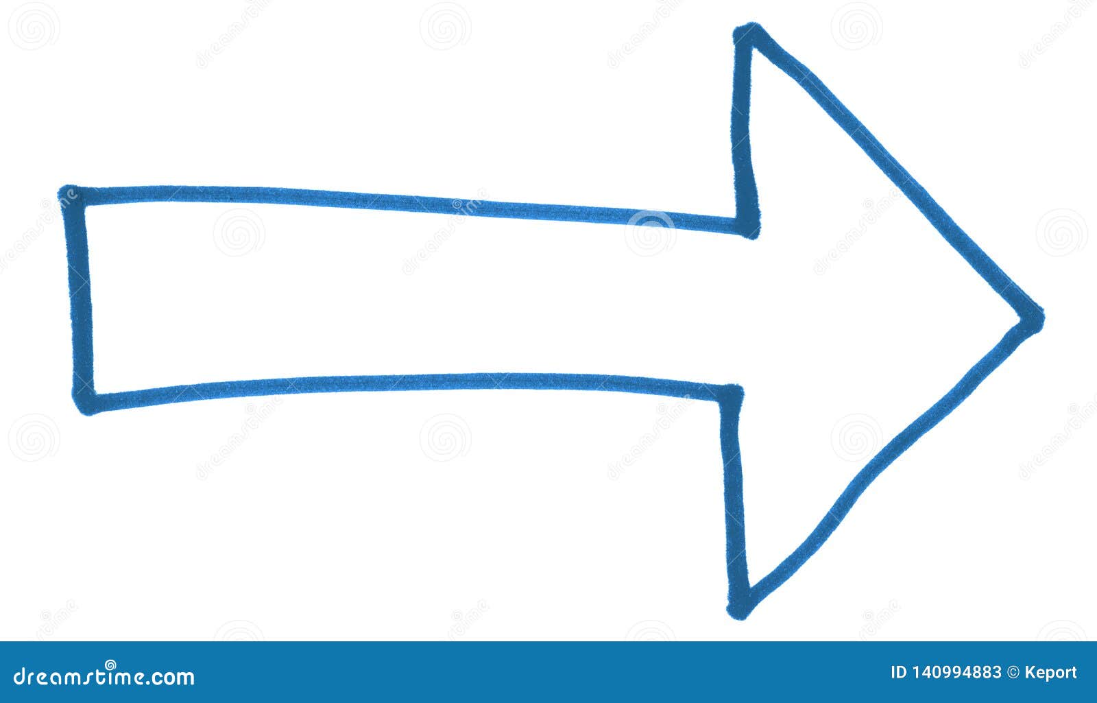 Empty Blue Hand Painted Arrow Symbol Stock Illustration - Illustration ...