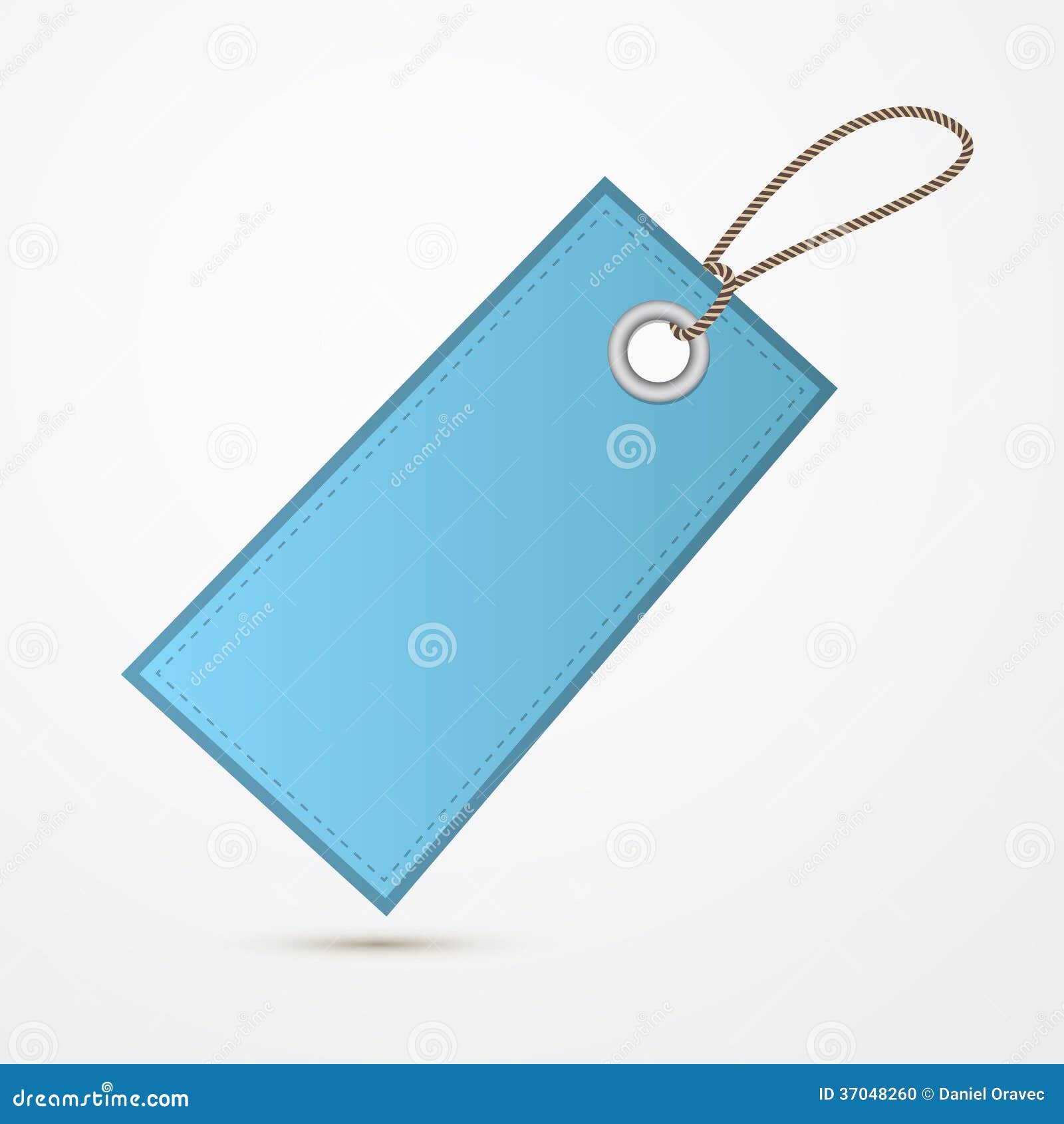 Empty Blue Label, Tag with String Stock Vector - Illustration of frame ...