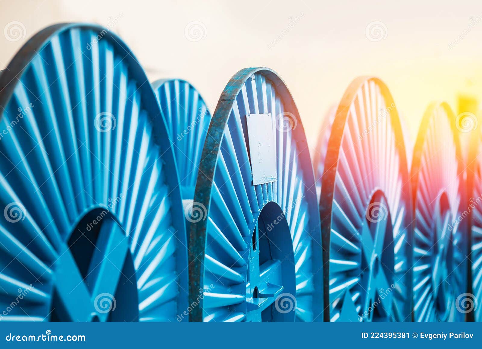 Empty Blue New Metal Copper Coil Spools for Winding Wire or Cable into ...