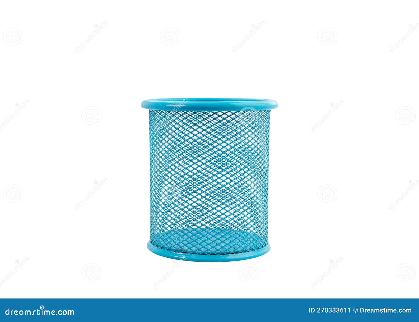 Empty Blue Pen and Pencils Holder on White Background Stock Image ...