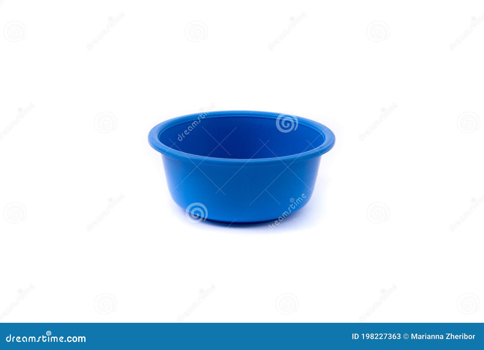 Empty Blue Plastic Deep Dish Isolated on White Background Stock Image ...
