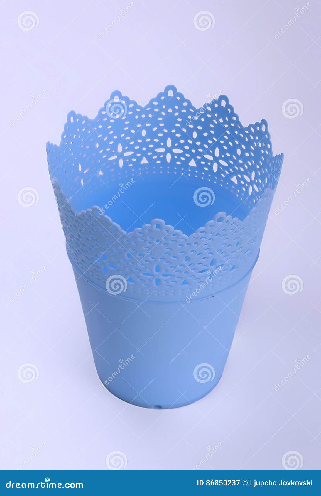 Empty Blue Plastic Flower Pot Stock Image - Image of object, plant ...