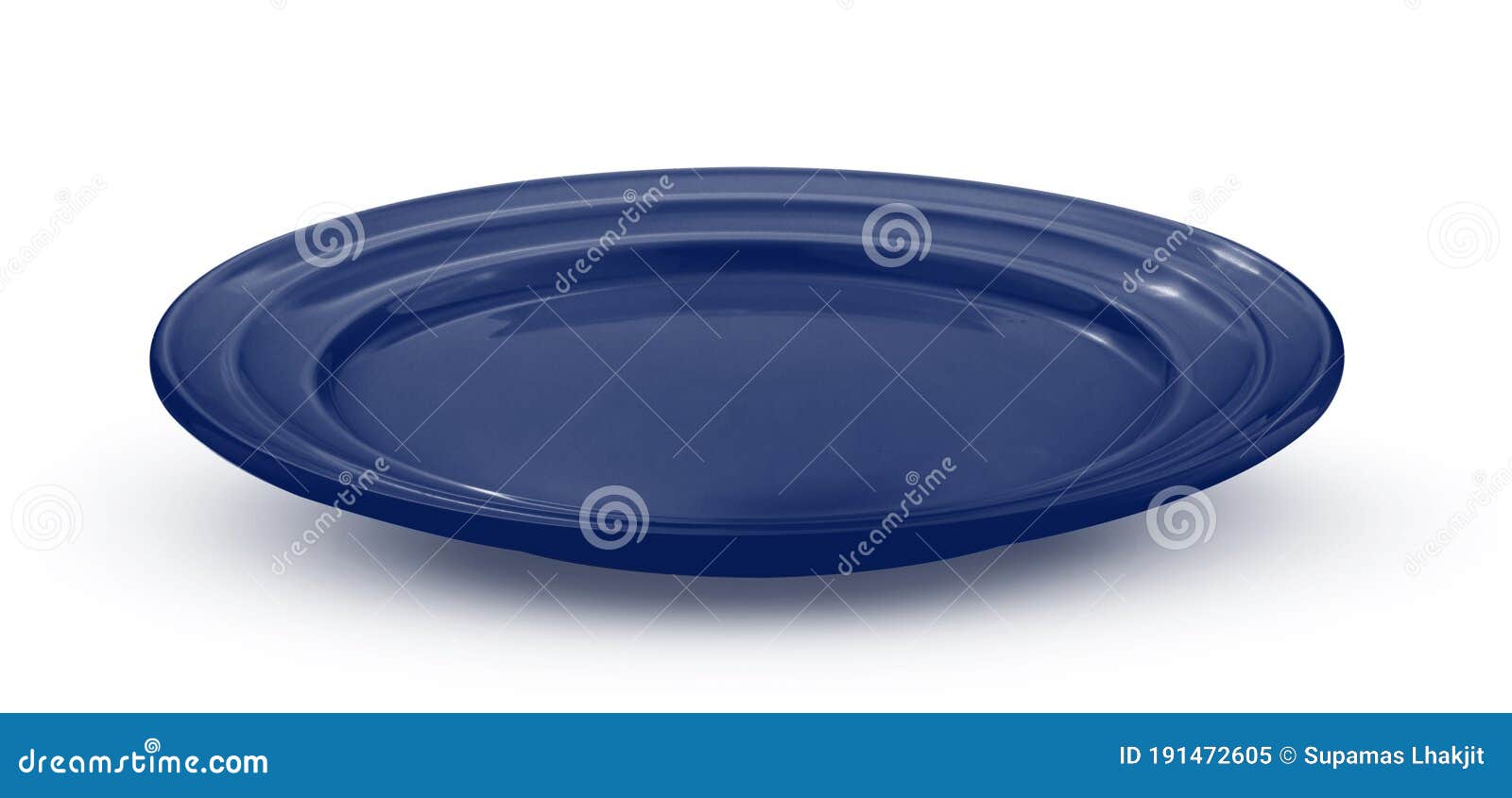 Empty Blue Plate on White Background Stock Image - Image of lunch ...
