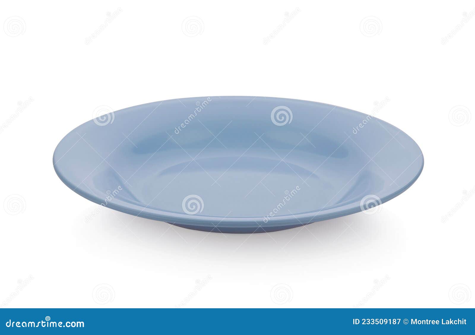 Empty Blue Plate on White Background Stock Image - Image of blue ...