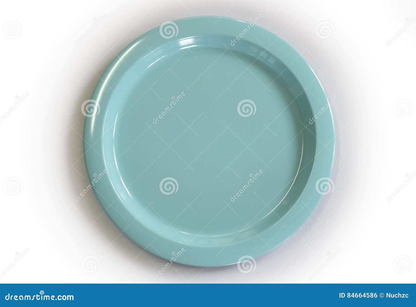 Empty Blue Plate on White Background. Stock Photo - Image of plate ...