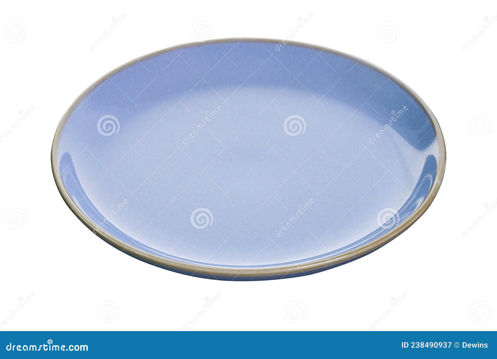 Empty Blue Plate with White Edge, Blue Plate Isolated on White ...