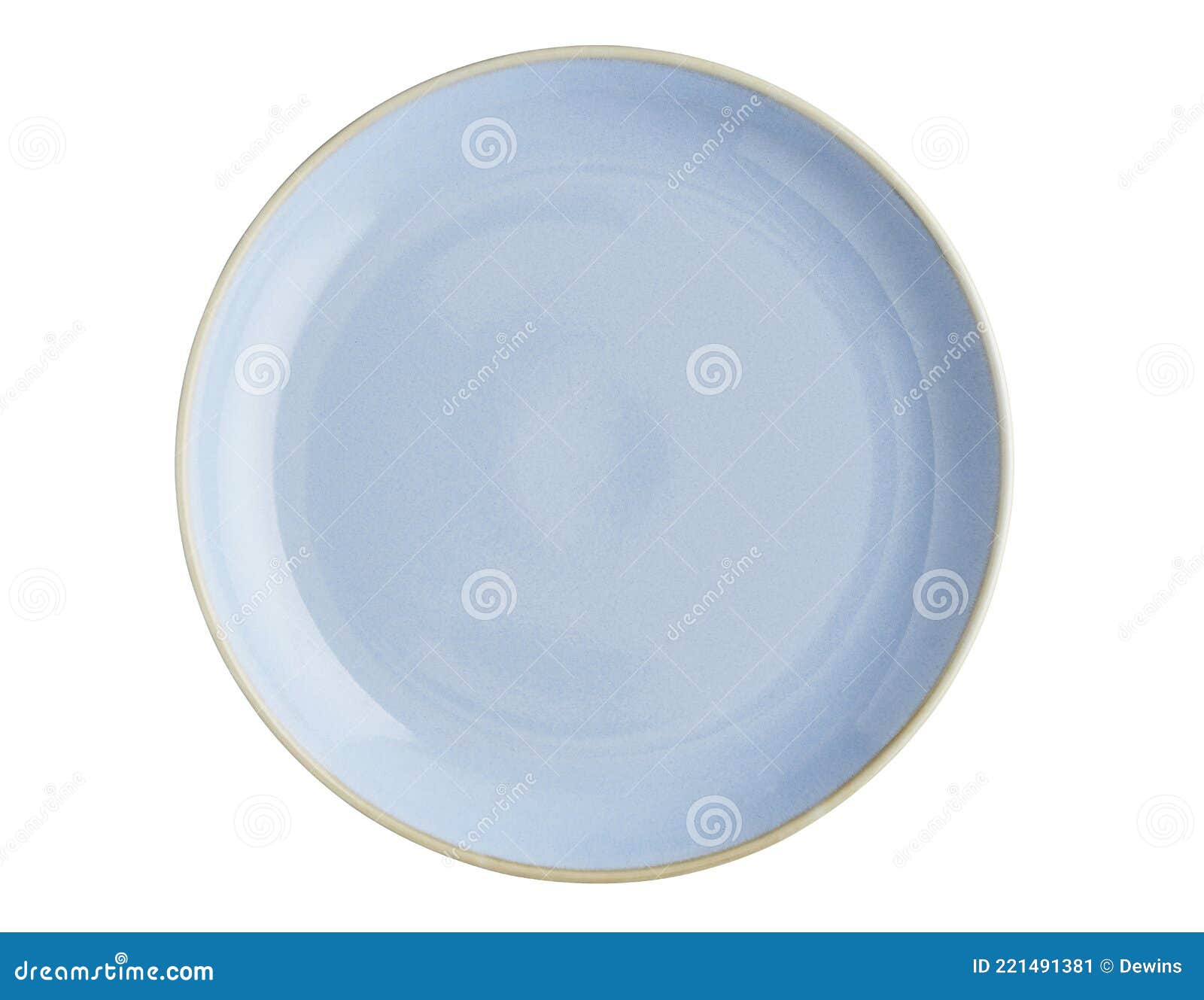 Empty Blue Plate with White Edge, Blue Plate Isolated on White ...