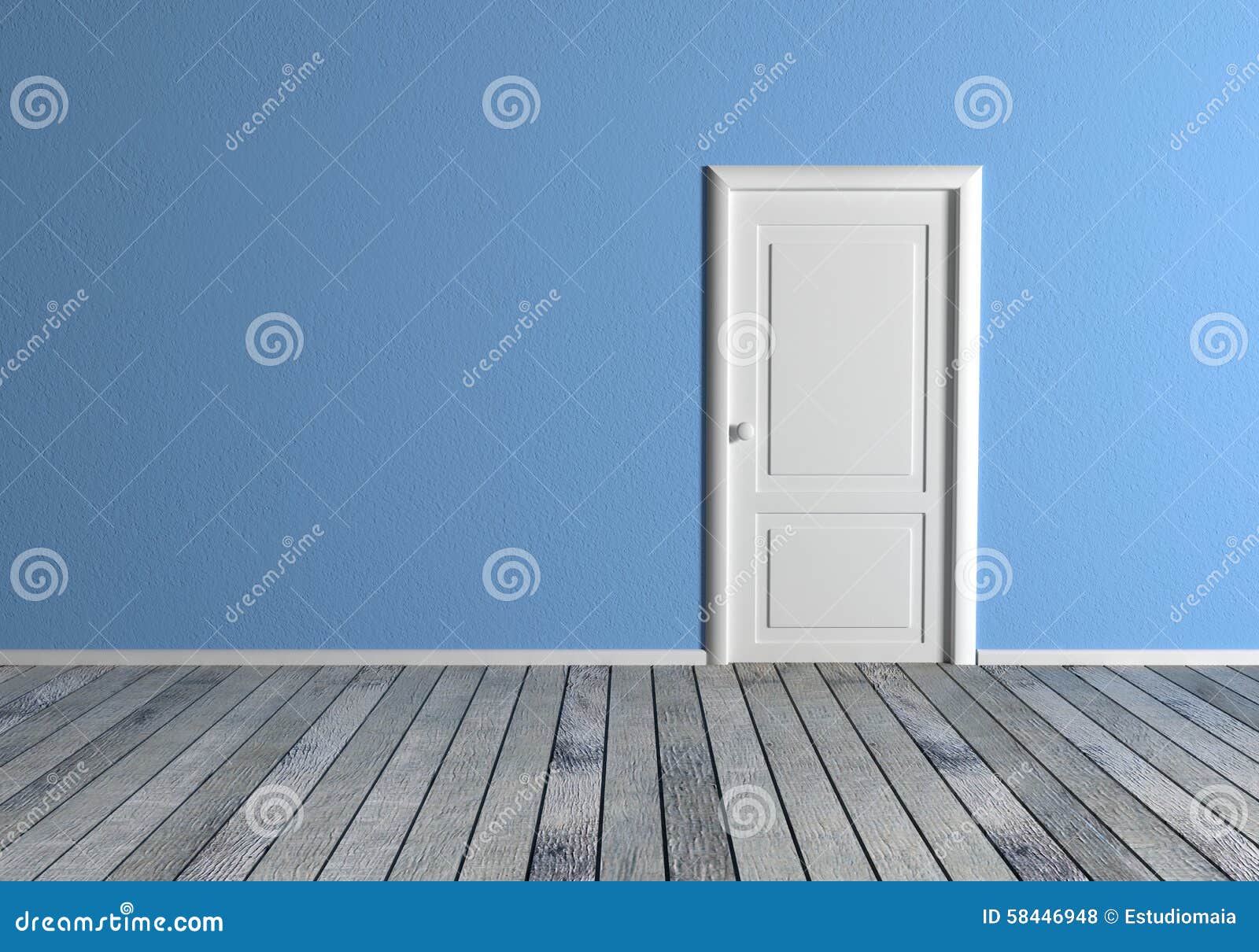 Empty blue room stock photo. Image of domestic, interior - 58446948