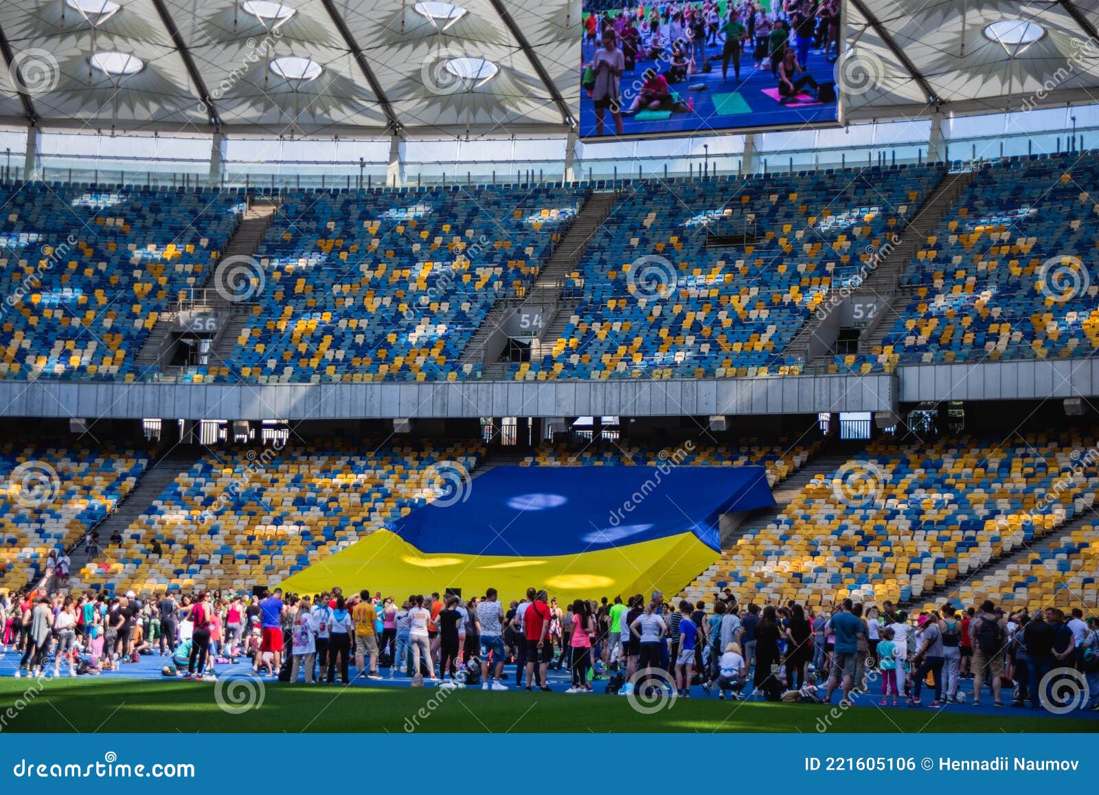 Empty Blue Running Track at the Olympic Stadium Editorial Photo - Image ...
