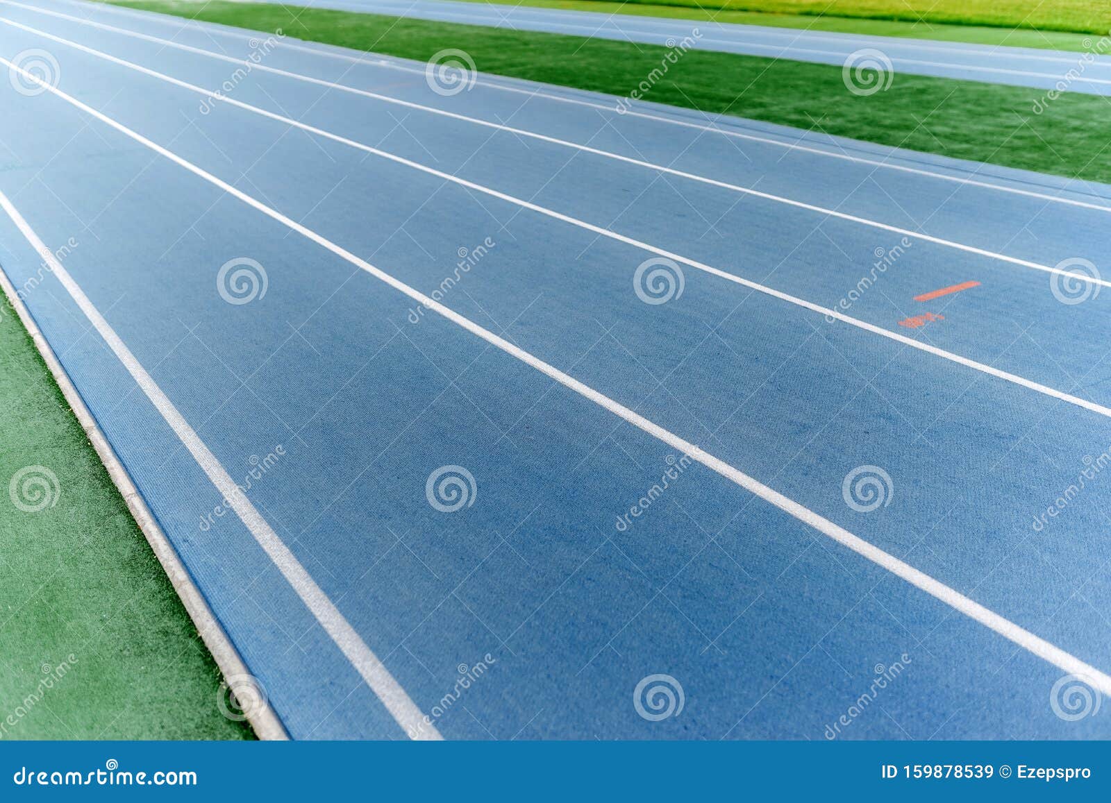 Empty Blue Running Track, without People Stock Image - Image of ...